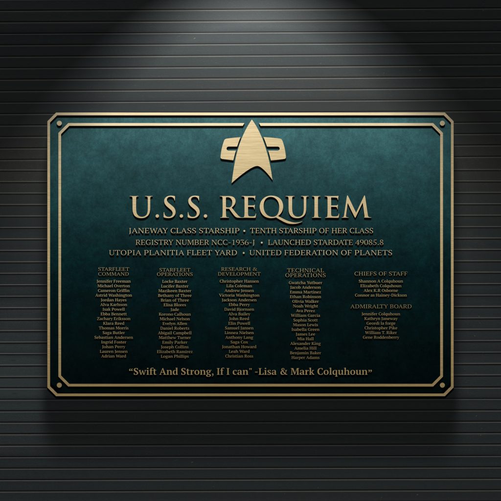 Custom Ship Dedication Plaque – LCARS Workshop